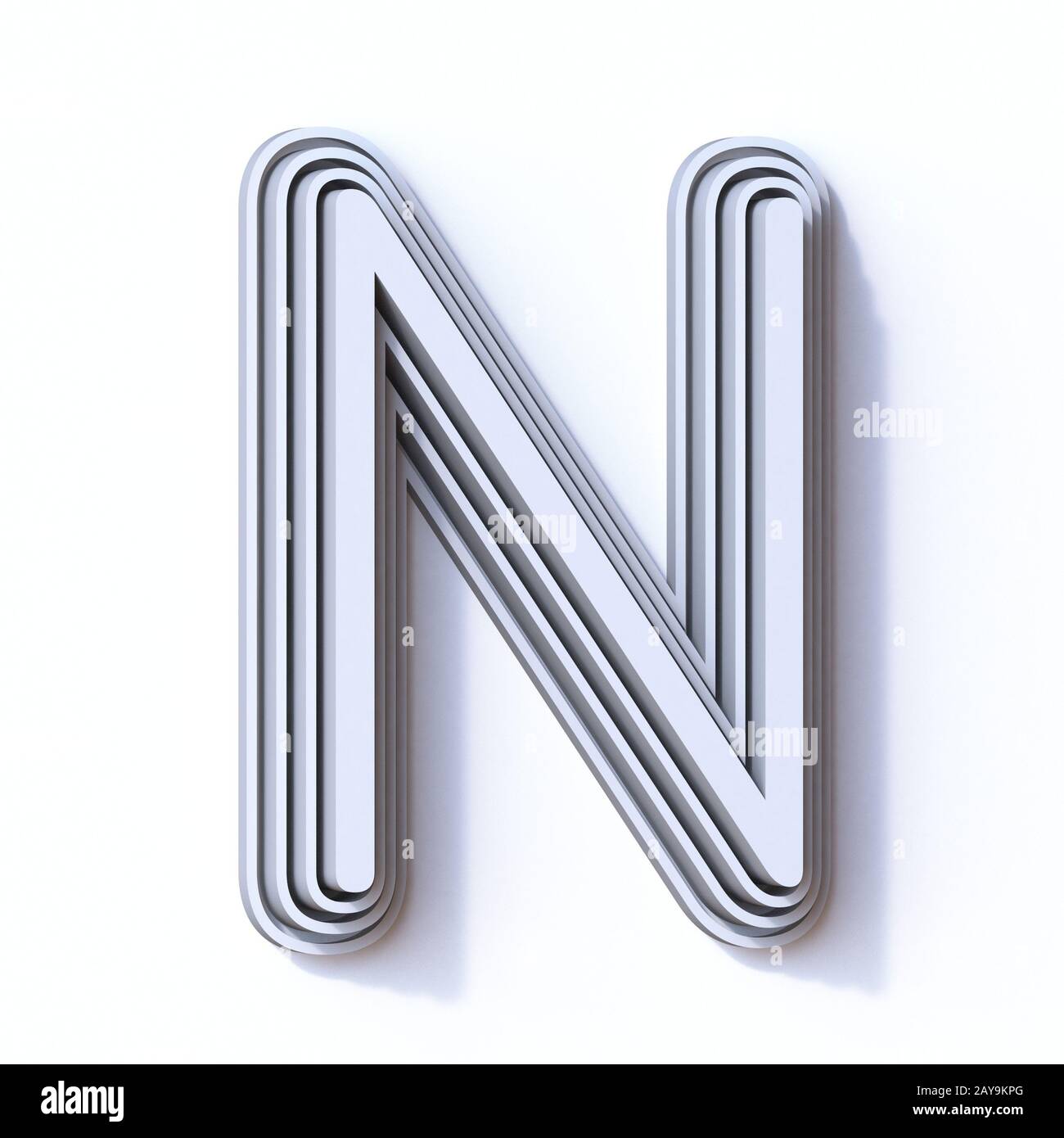 Three steps font letter N 3D Stock Photo - Alamy