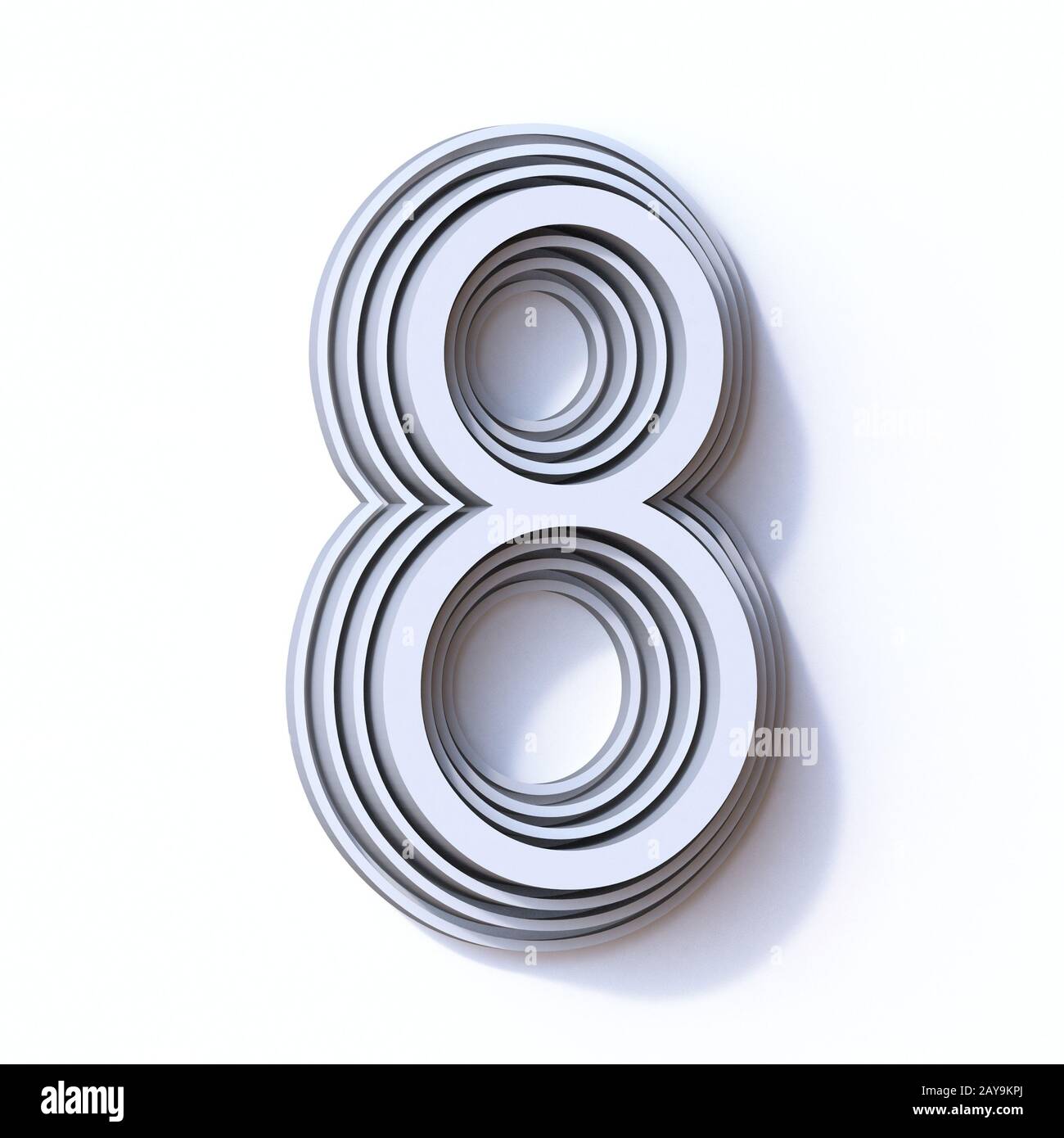 Three steps font number 8 EIGHT 3D Stock Photo - Alamy