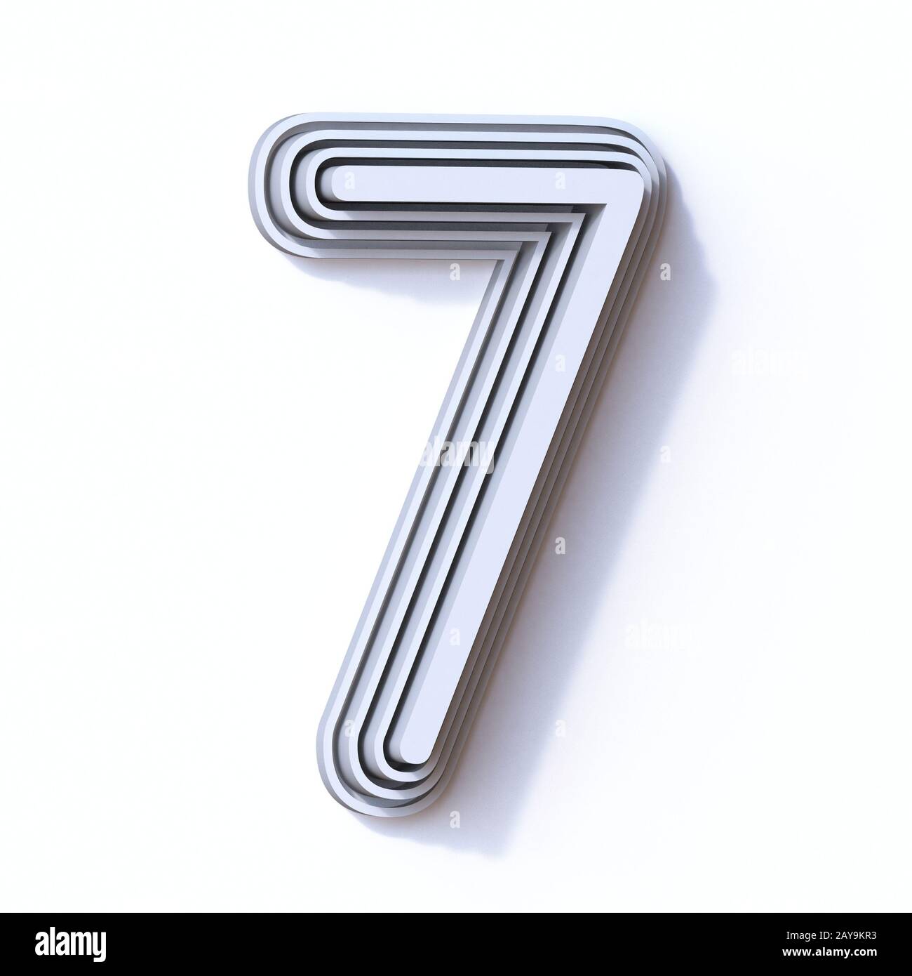 Three steps font number 7 SEVEN 3D Stock Photo - Alamy
