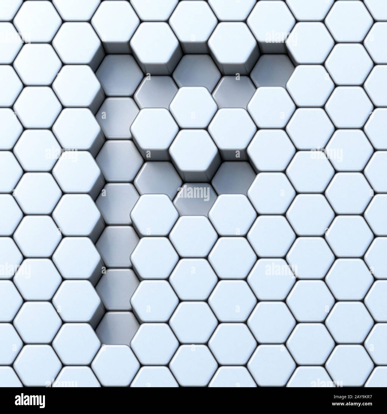 Hexagonal grid letter F 3D Stock Photo - Alamy