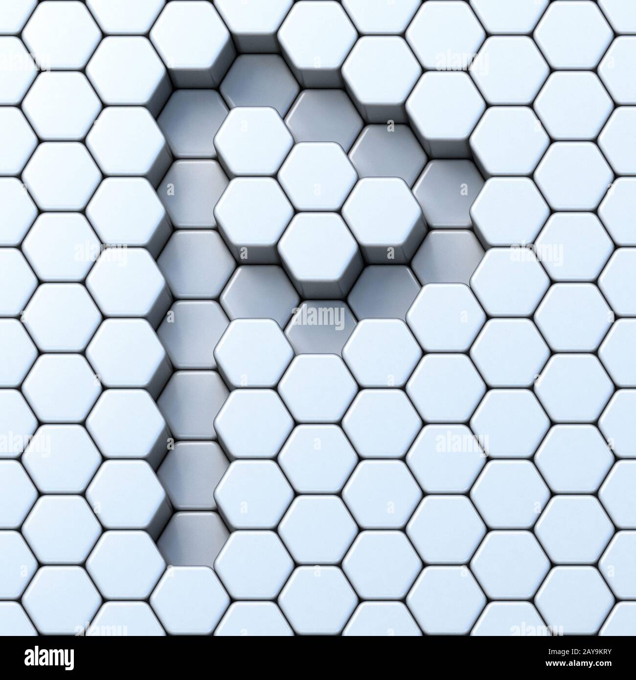 Hexagonal grid letter P 3D Stock Photo - Alamy