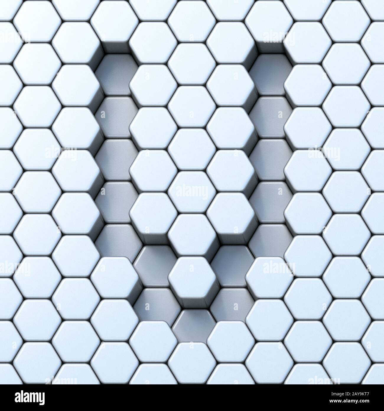 Hexagonal grid letter V 3D Stock Photo - Alamy