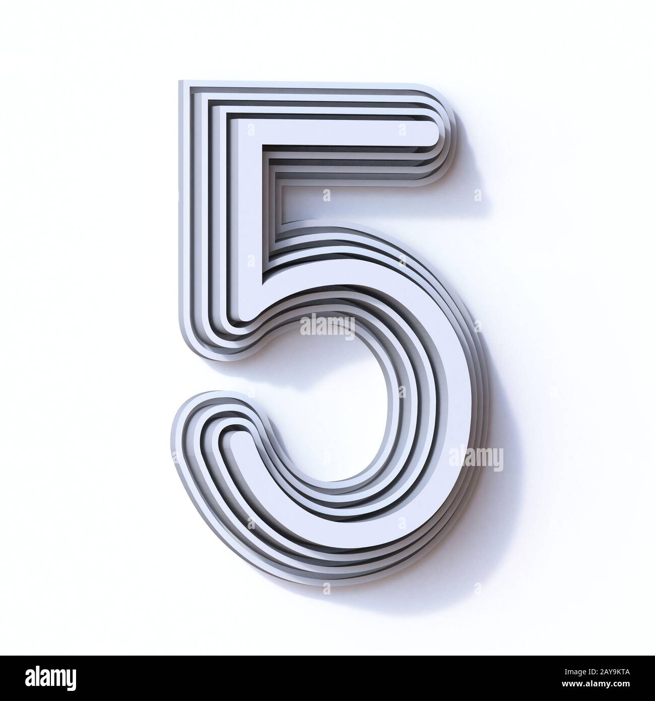 Three steps font number 5 FIVE 3D Stock Photo - Alamy