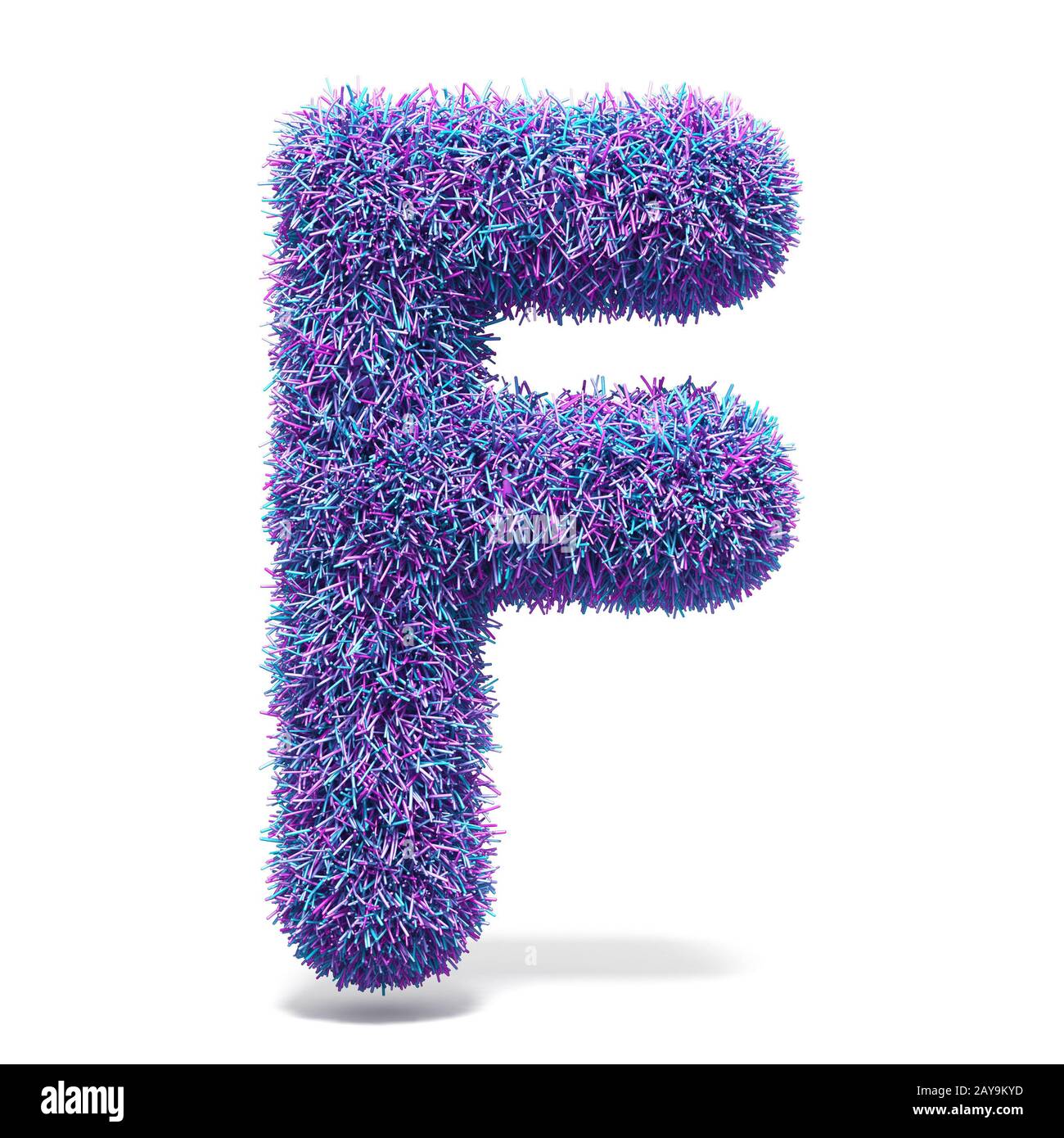 Purple faux fur LETTER F 3D illustration Stock Photo - Alamy
