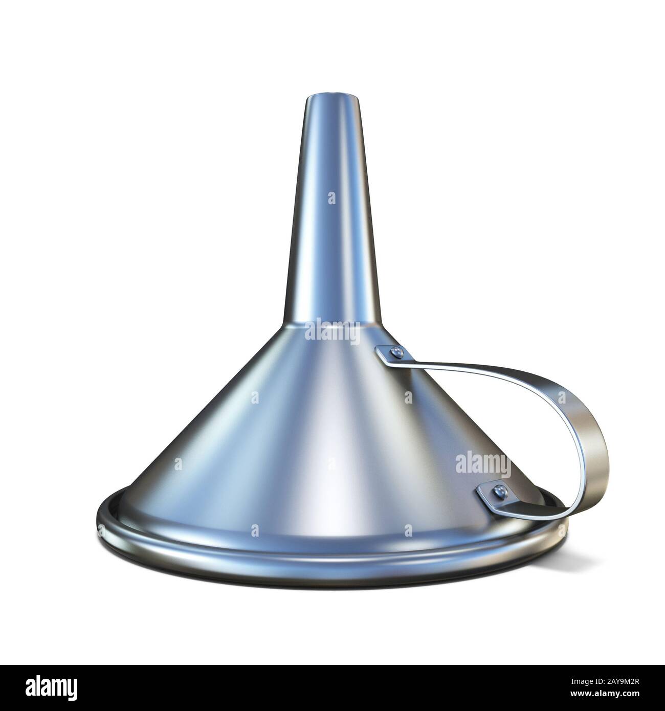 Metal funnel 3D rendering illustration on white background Stock Photo ...