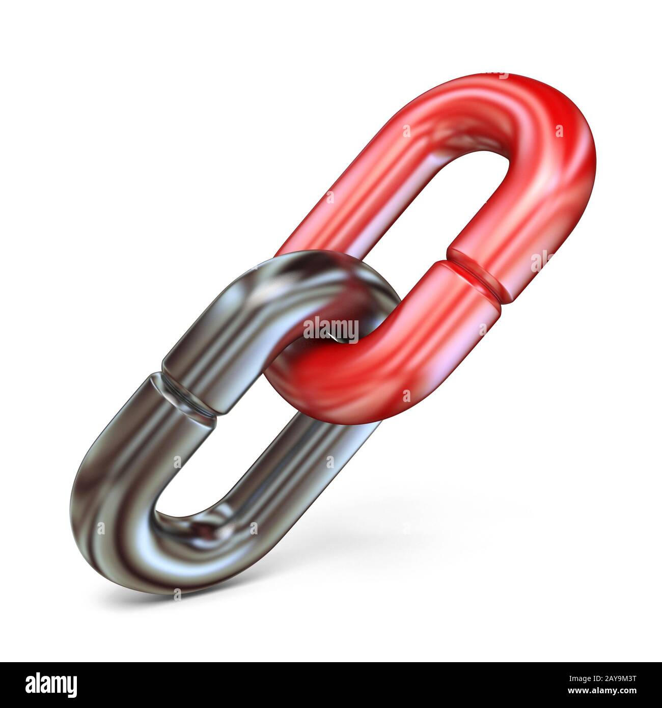 Red chain link icon 3D rendering illustration Stock Photo - Alamy