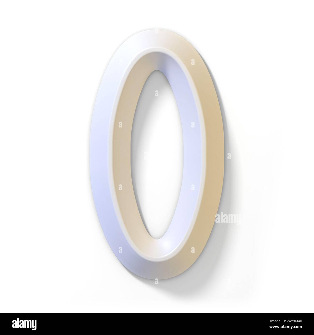 White dimensional font number 0 ZERO 3D Stock Photo - Alamy