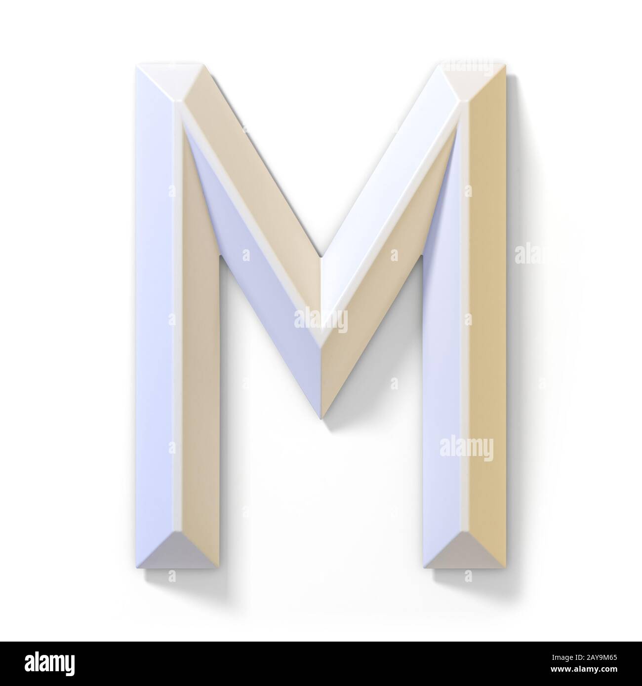 White dimensional font LETTER M 3D Stock Photo - Alamy