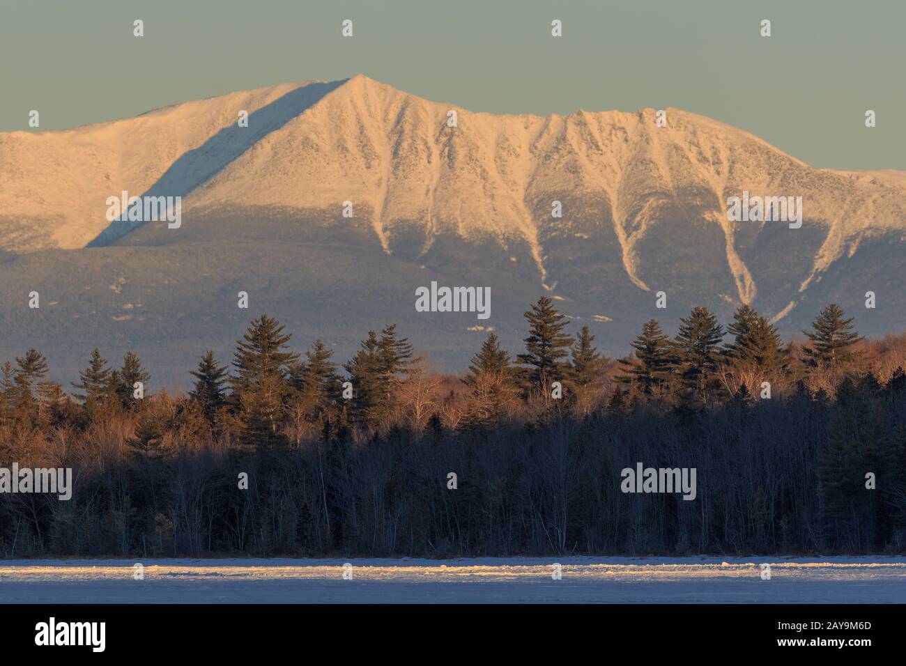 A close-up of Katahdin in winter Stock Photo - Alamy