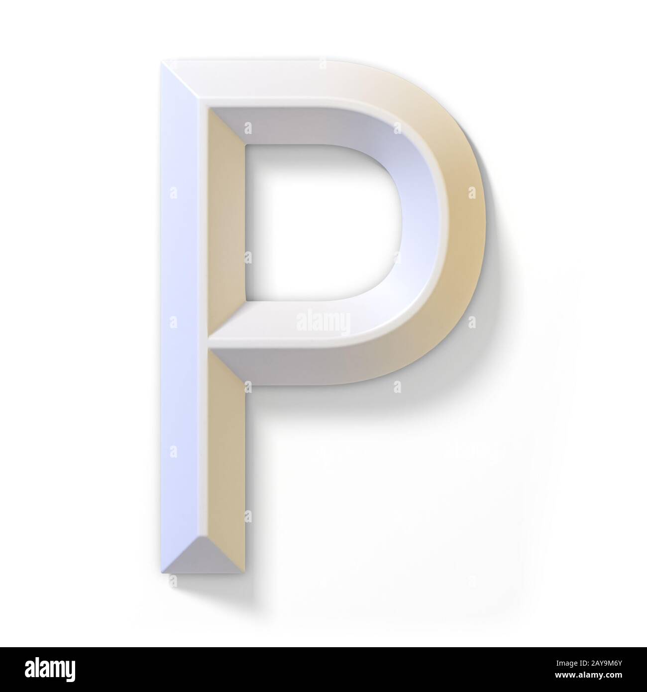 White dimensional font LETTER P 3D Stock Photo - Alamy