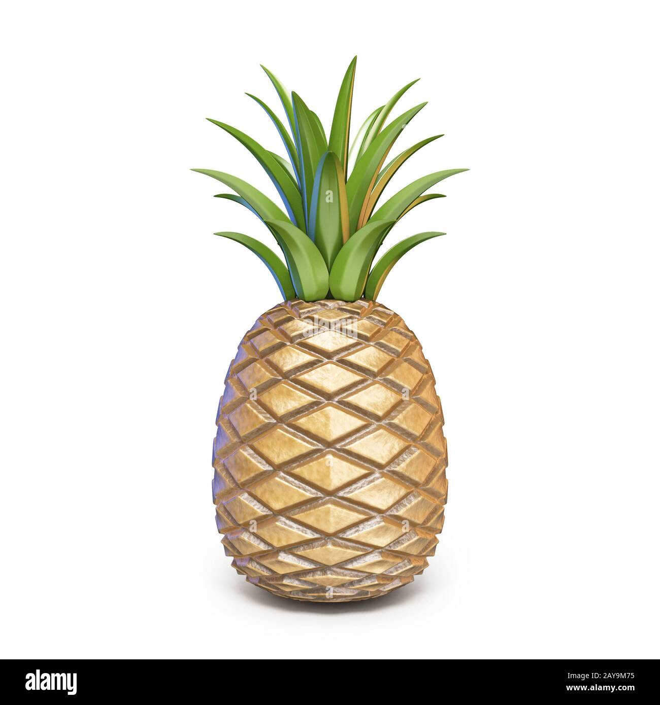 Pineapple 3D rendering illustration on white background Stock Photo - Alamy