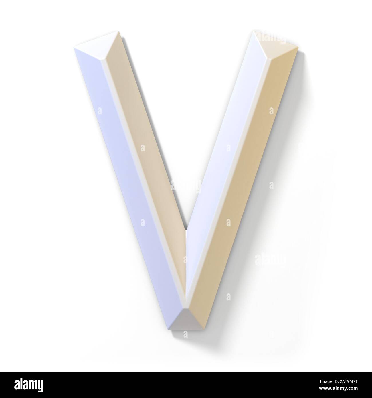 White dimensional font LETTER V 3D Stock Photo - Alamy