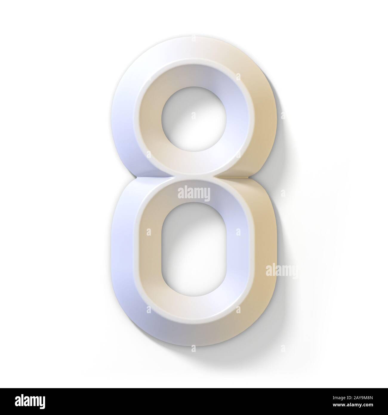 White dimensional font number 8 EIGHT 3D Stock Photo - Alamy
