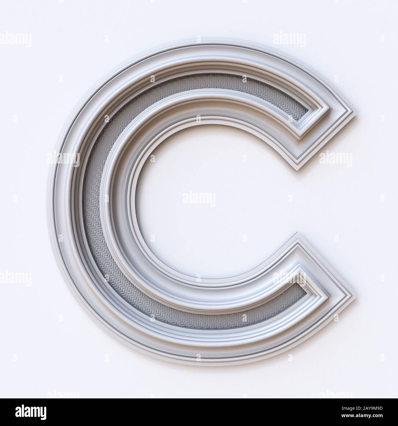 White picture frame font Letter C 3D Stock Photo - Alamy