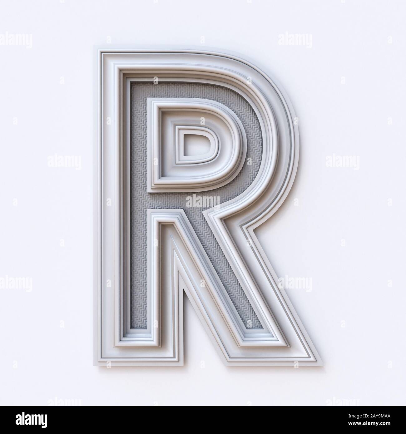 White picture frame font Letter R 3D Stock Photo - Alamy