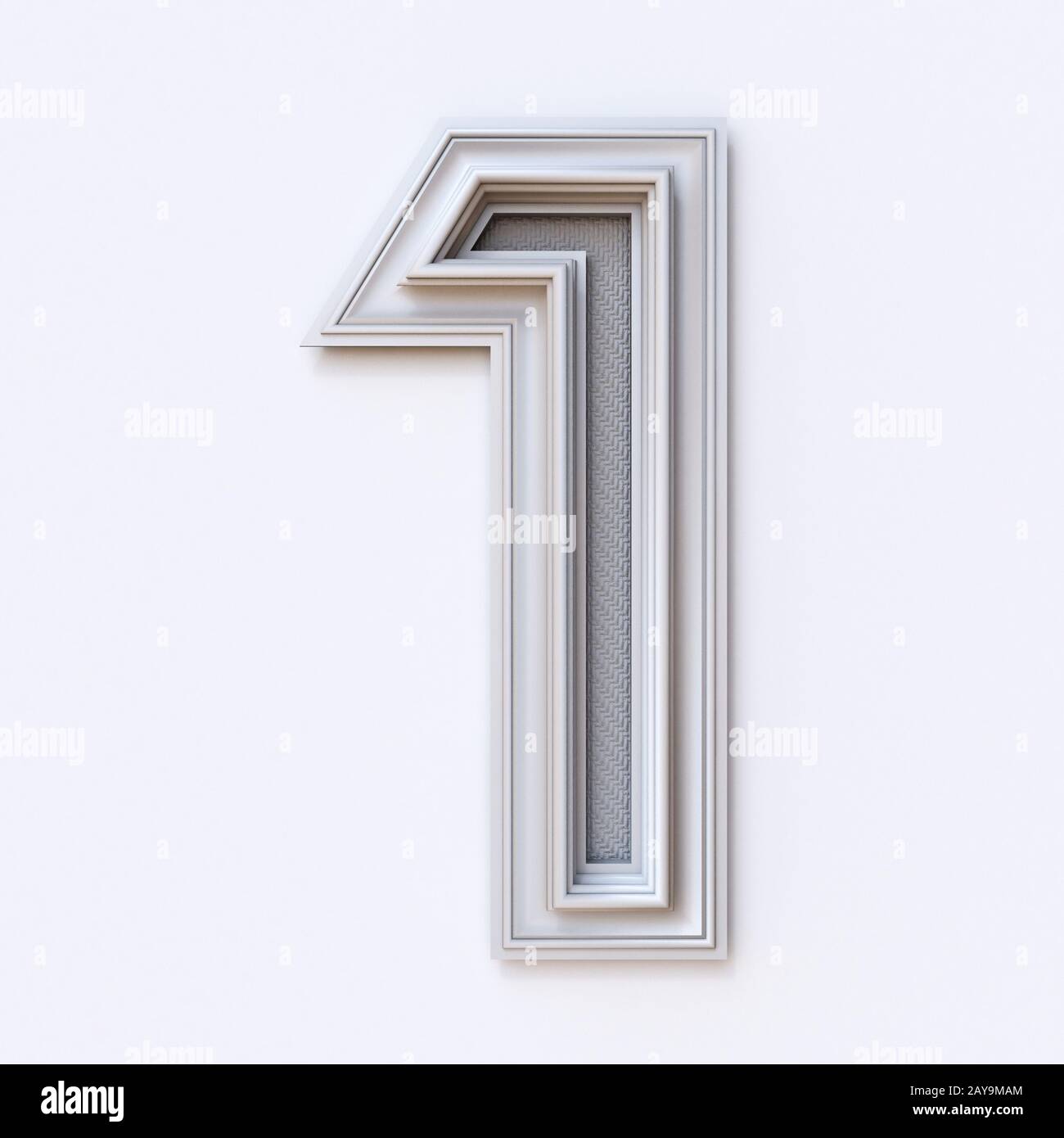 White picture frame font Number 1 ONE 3D Stock Photo - Alamy