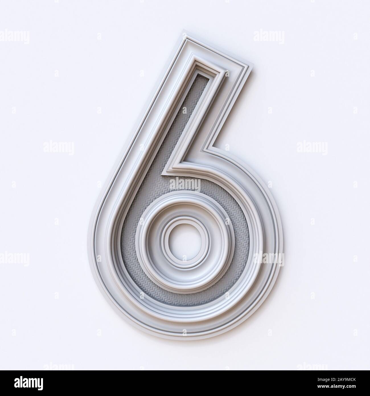 White picture frame font Number 6 SIX 3D Stock Photo - Alamy