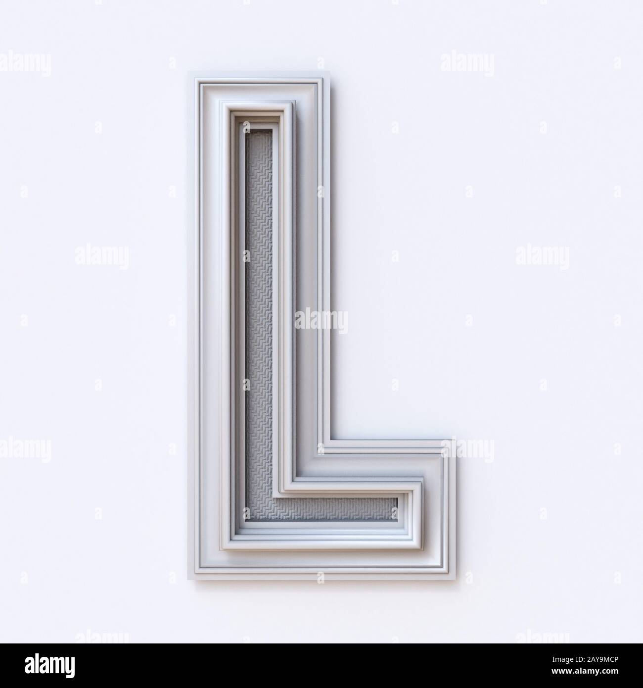 White picture frame font Letter L 3D Stock Photo - Alamy