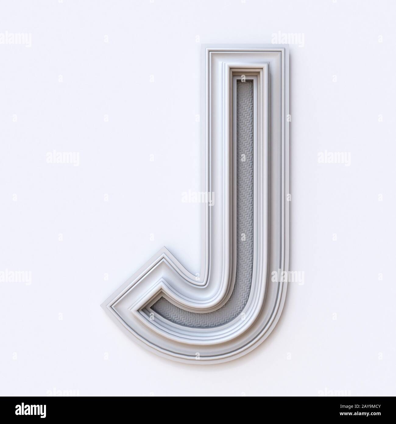 White picture frame font Letter J 3D Stock Photo - Alamy