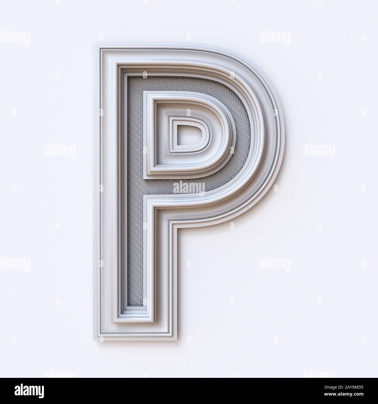 White picture frame font Letter P 3D Stock Photo - Alamy