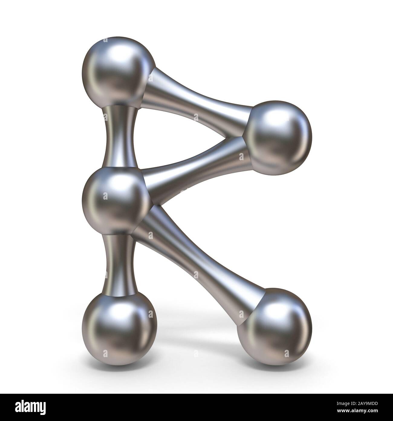 Steel molecular font Letter R 3D Stock Photo - Alamy