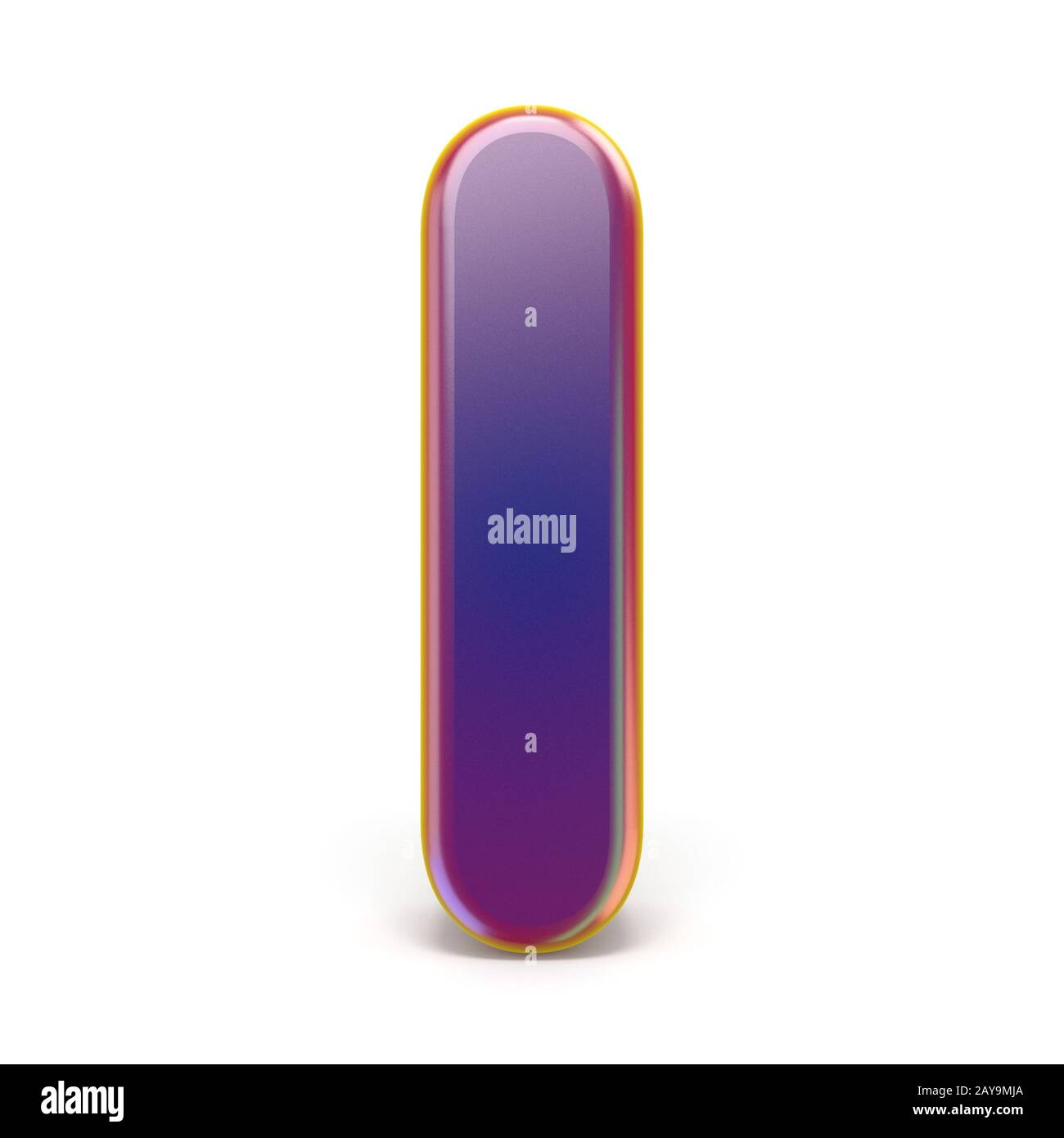 Letter I purple font yellow outlined 3D Stock Photo - Alamy