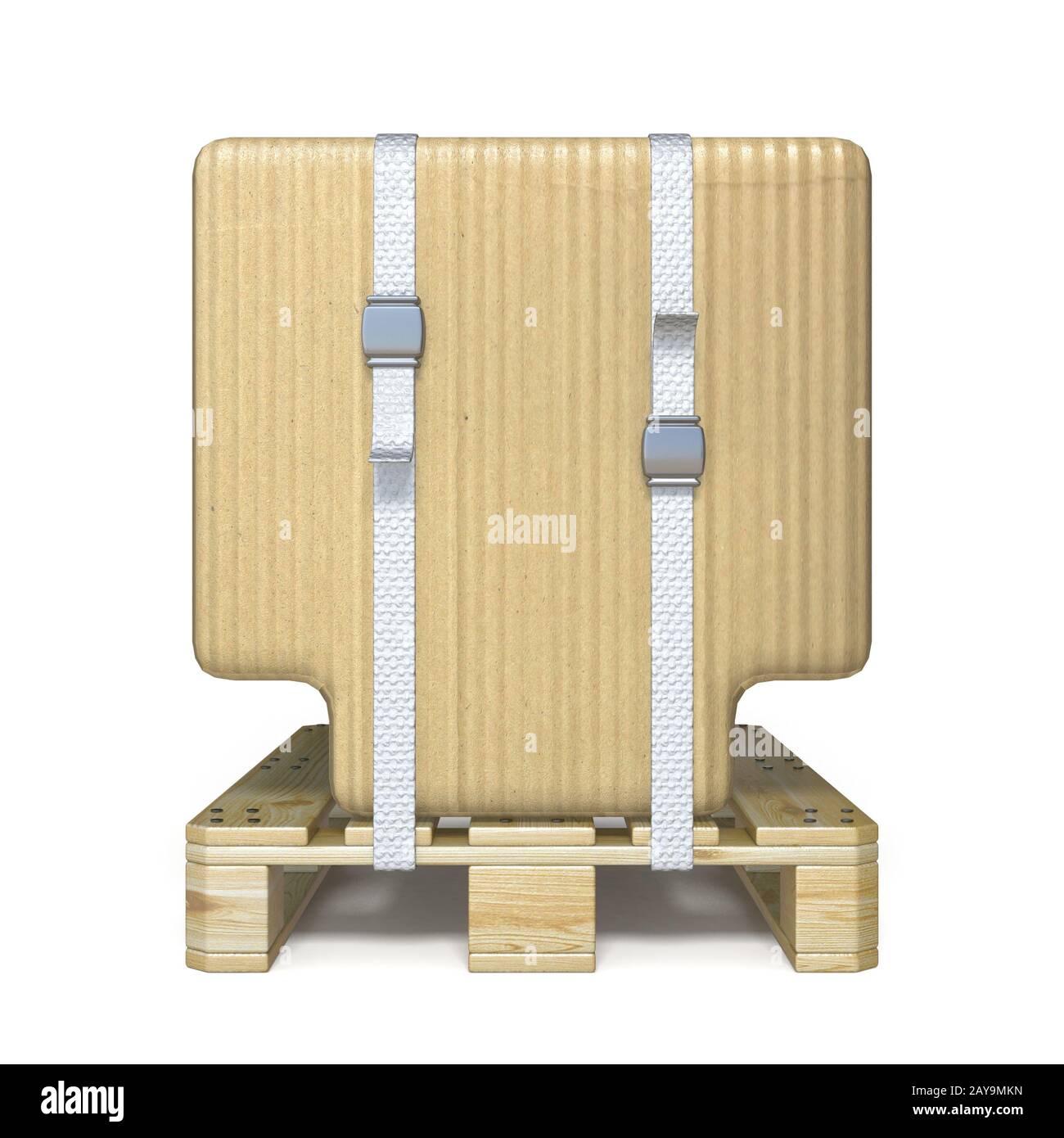 Cardboard box font Letter T on wooden pallet 3D Stock Photo - Alamy