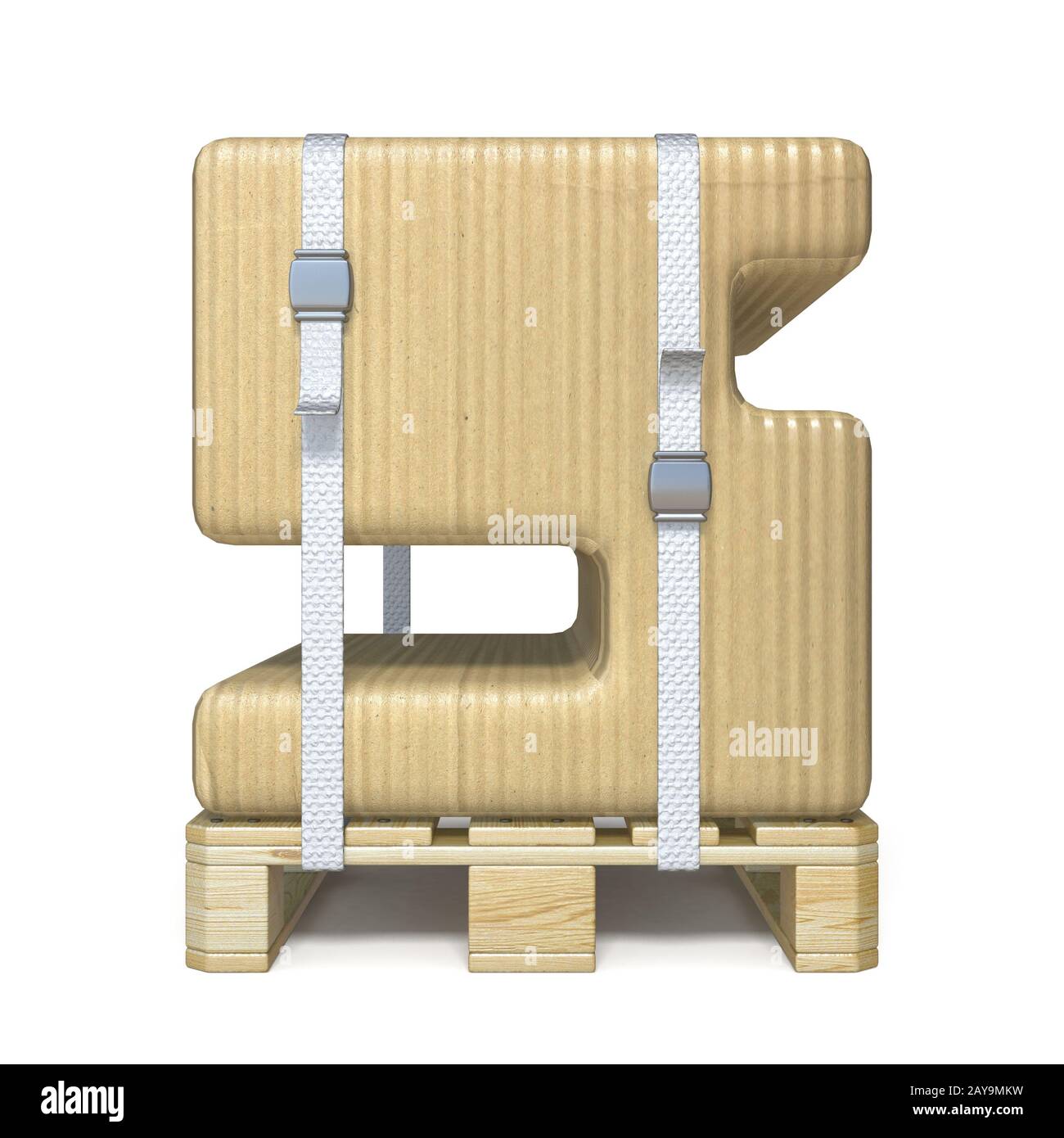 Cardboard box font Number 5 FIVE on wooden pallet 3D Stock Photo - Alamy
