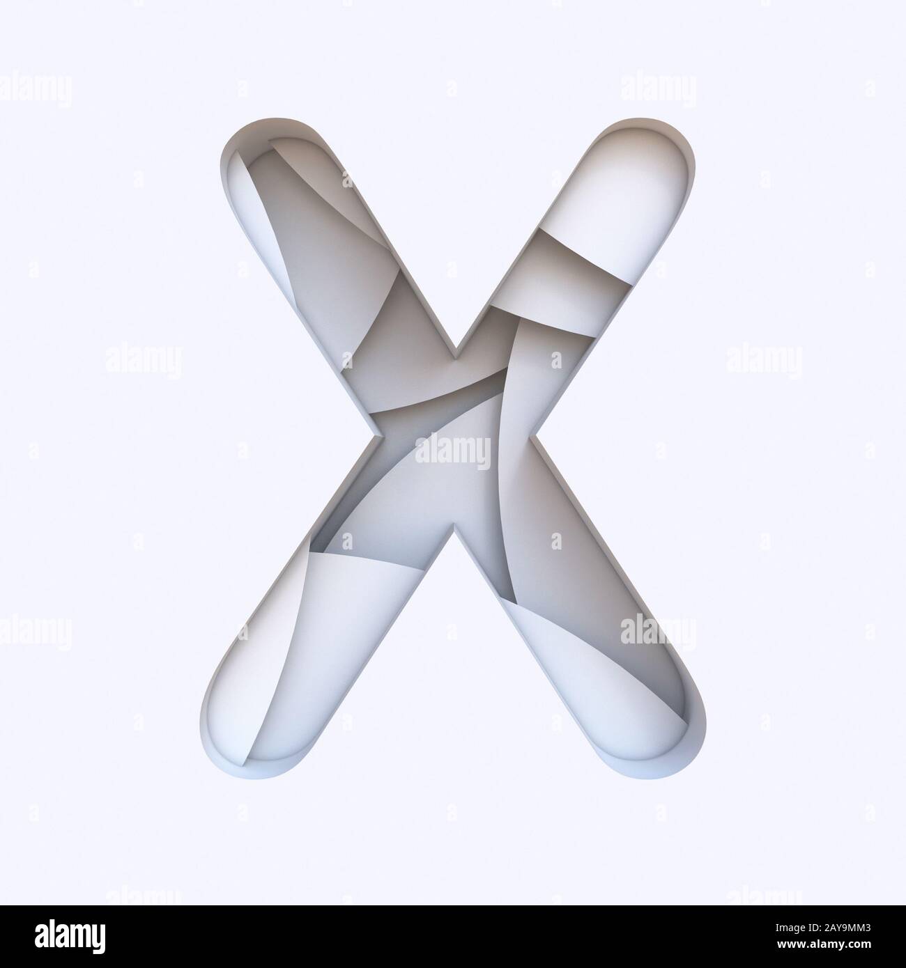White abstract layers font Letter X 3D Stock Photo - Alamy