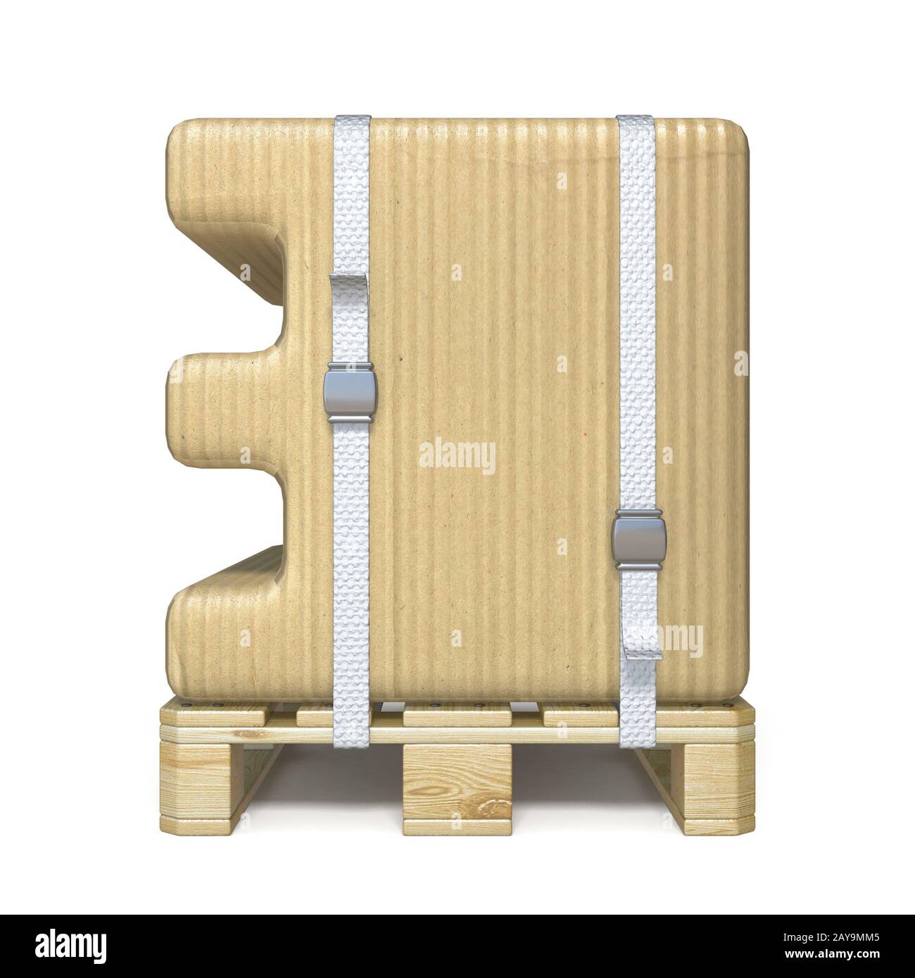 Cardboard box font Number 3 THREE on wooden pallet 3D Stock Photo - Alamy