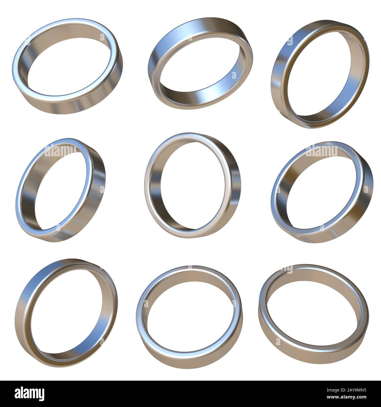 Metal dimensional circle 3D Stock Photo - Alamy