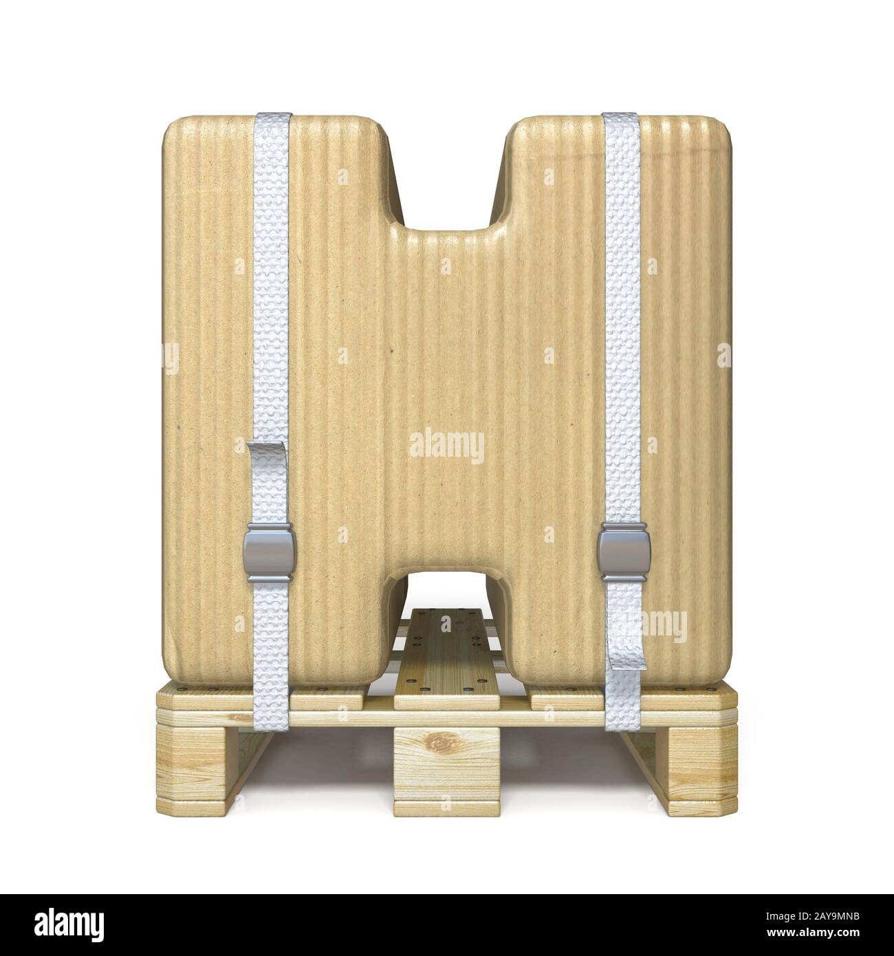 Cardboard box font Letter H on wooden pallet 3D Stock Photo - Alamy