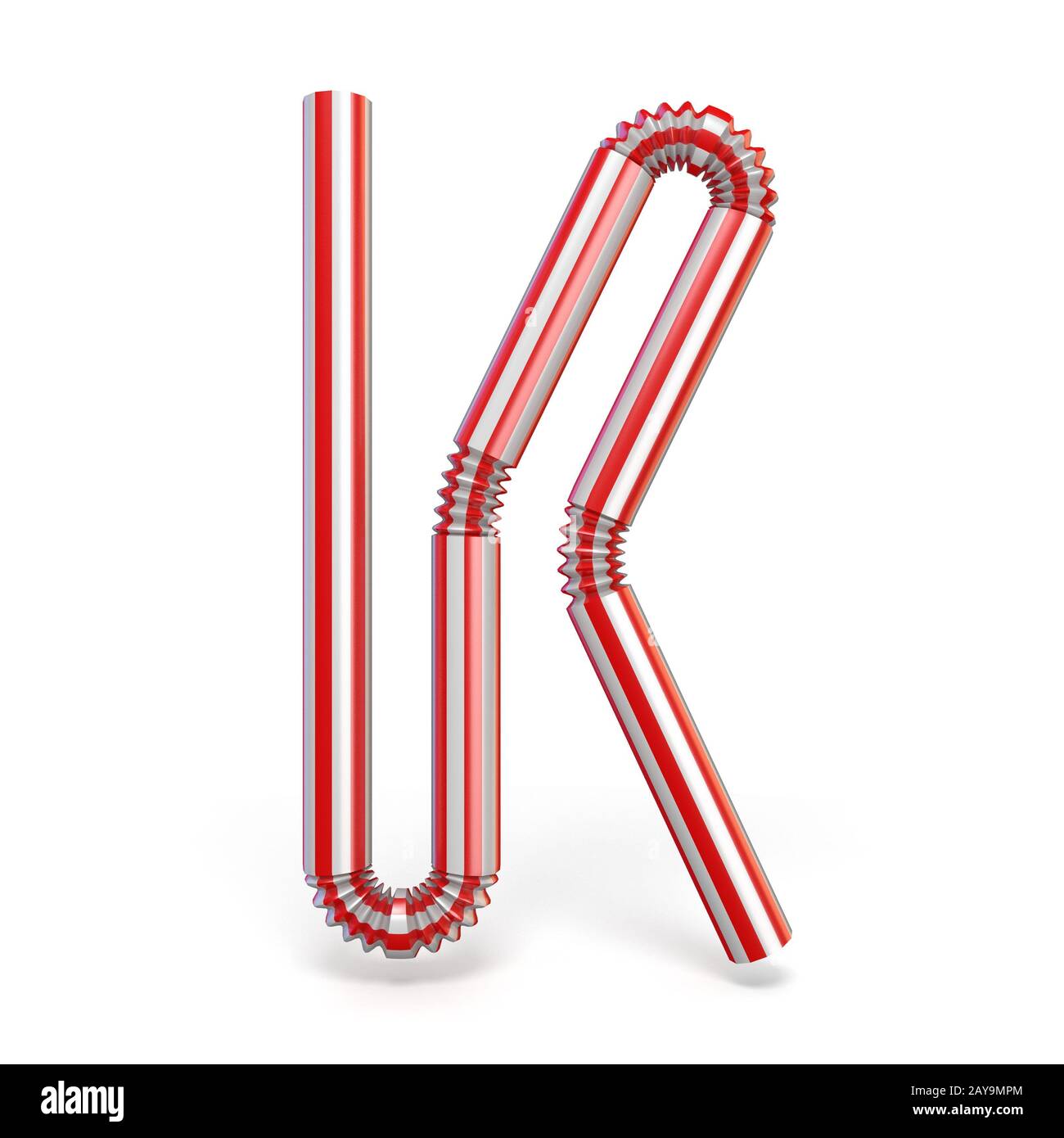Drinking straw font Letter K 3D Stock Photo - Alamy