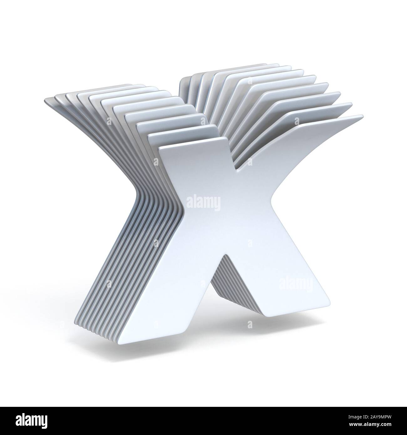 Curved paper sheets Letter X 3D Stock Photo - Alamy