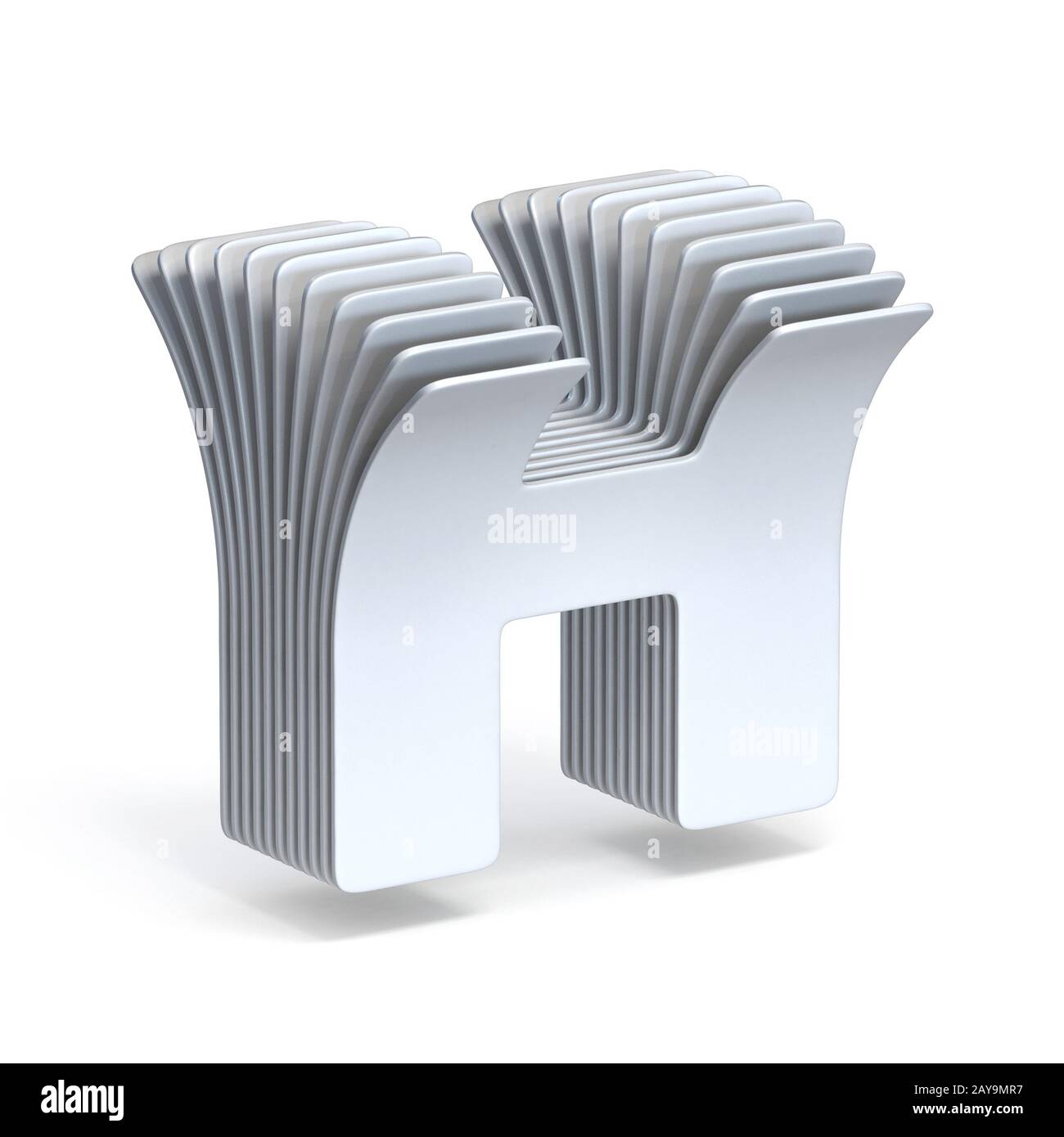 Curved paper sheets Letter H 3D Stock Photo - Alamy