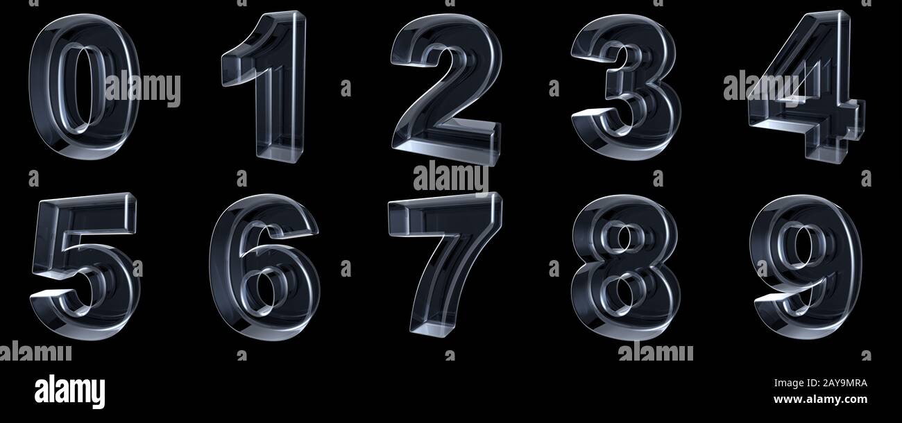 Transparent X-ray numbers 3D Stock Photo - Alamy