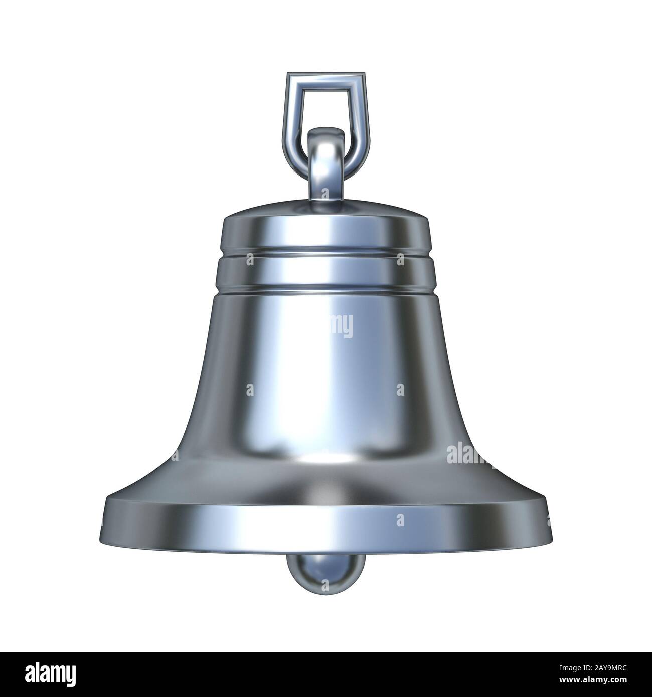 Silver bell 3D render Stock Photo - Alamy