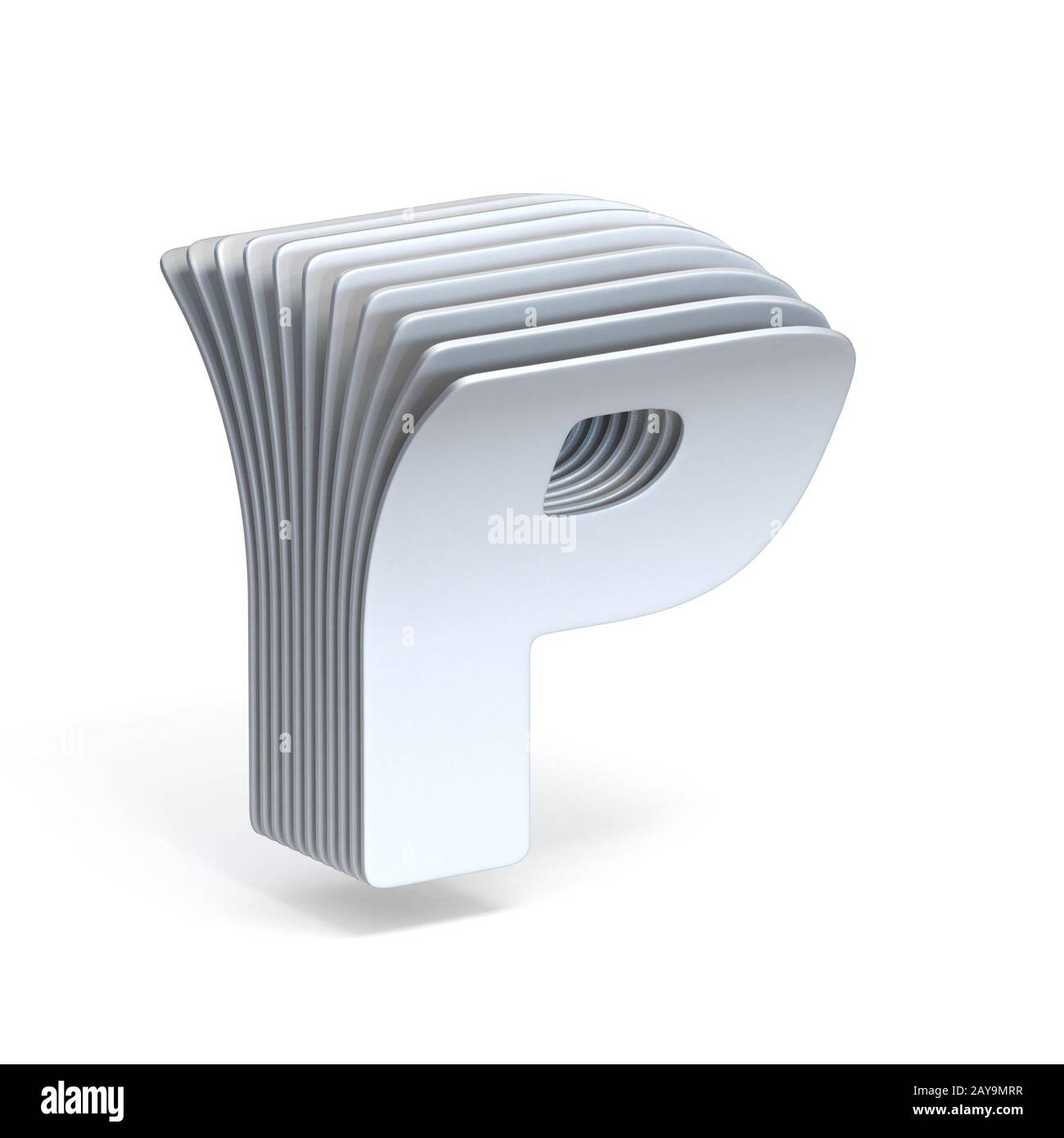 Curved paper sheets Letter P 3D Stock Photo - Alamy