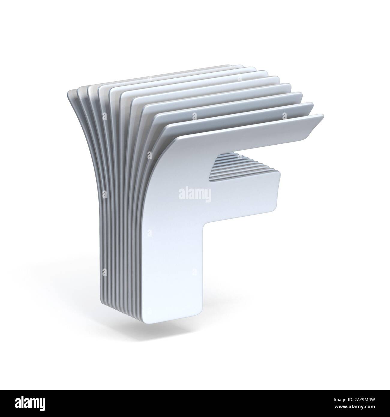 Curved paper sheets Letter F 3D Stock Photo - Alamy