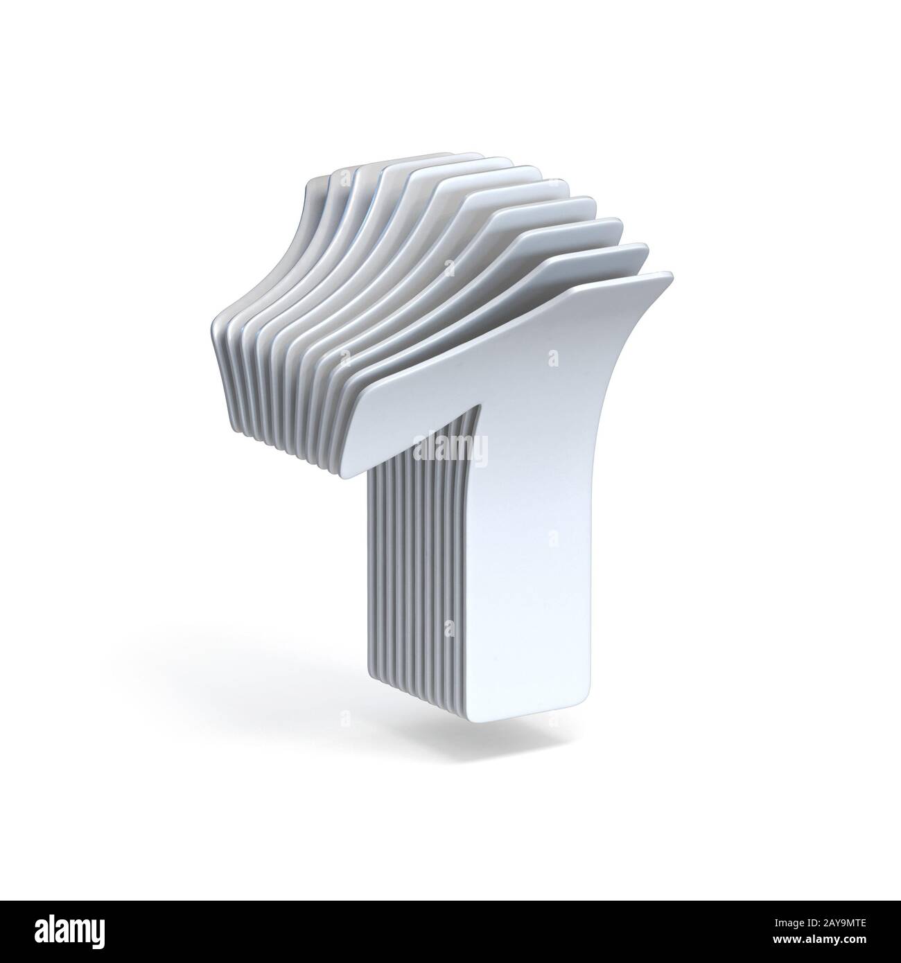 Curved paper sheets Number 1 ONE 3D Stock Photo - Alamy