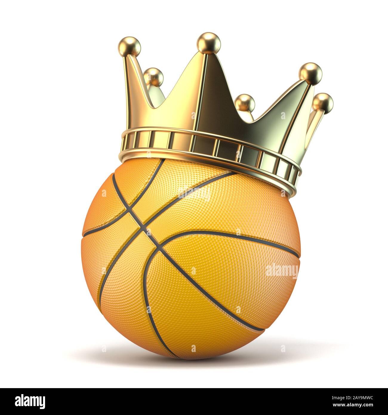 Golden crown on basketball ball 3D Stock Photo - Alamy