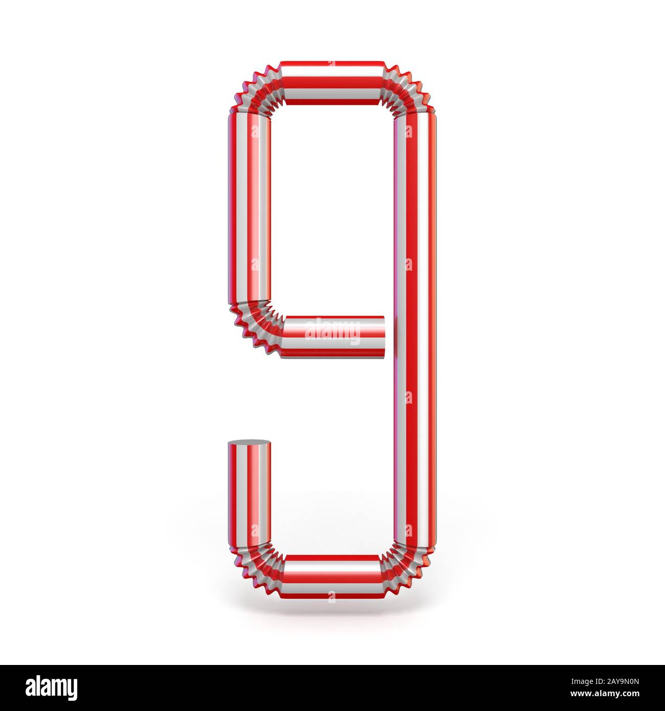 Drinking straw Number 9 NINE 3D Stock Photo - Alamy