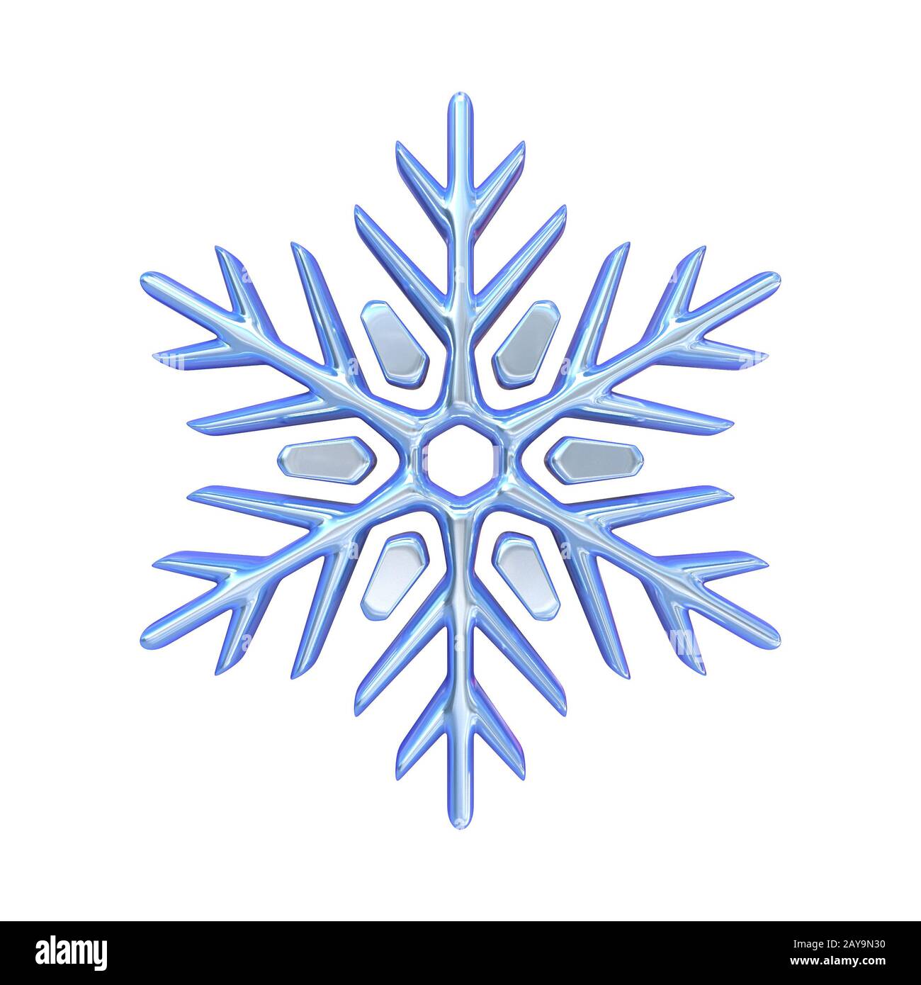 Blue snowflake 3D Stock Photo - Alamy