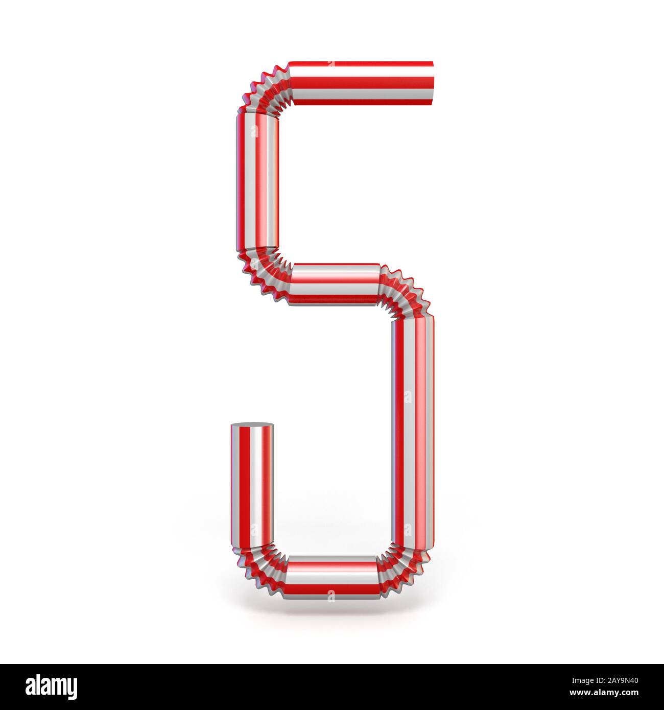 Drinking straw Number 5 FIVE 3D Stock Photo - Alamy