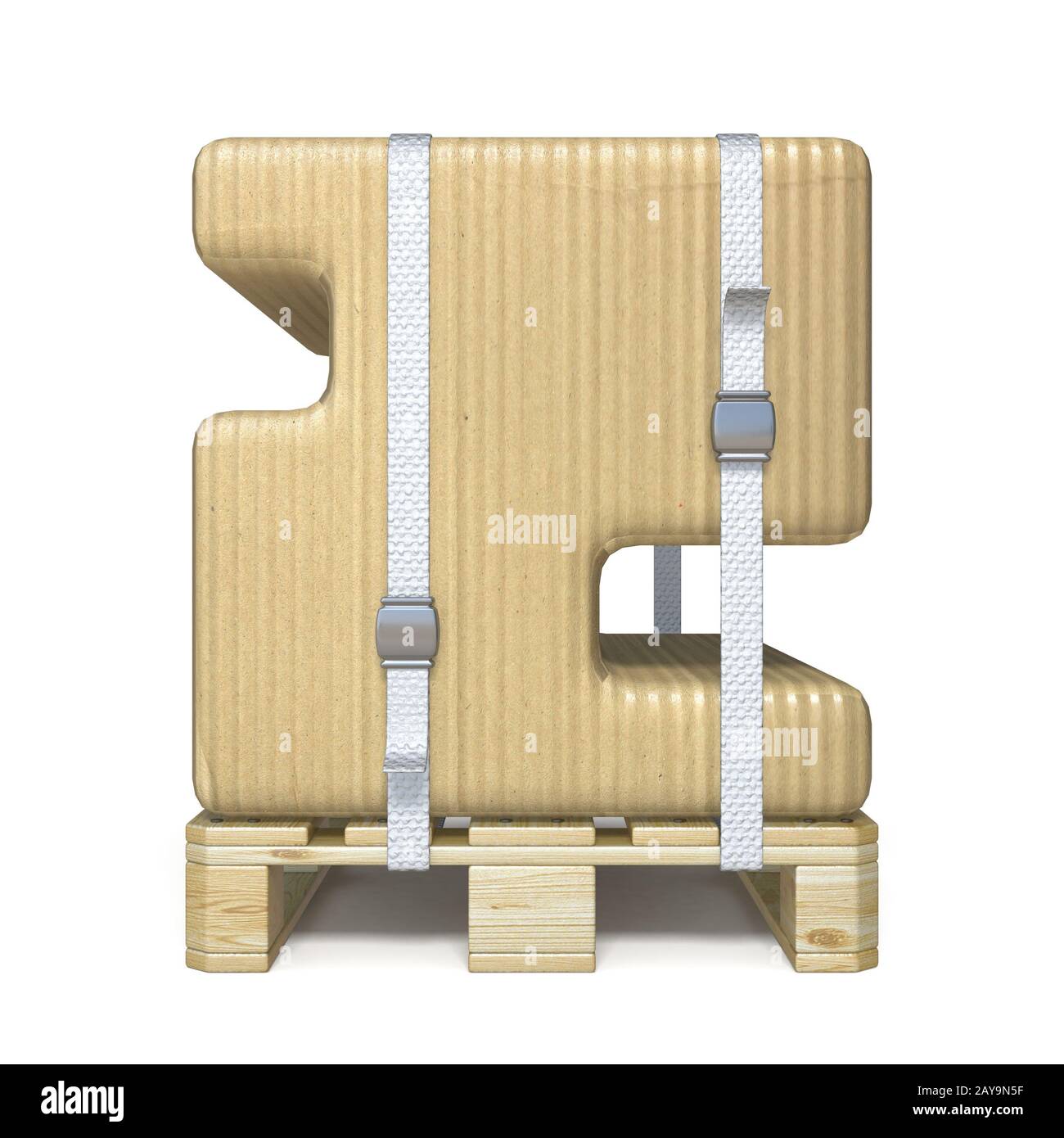 Cardboard box font Number 2 TWO on wooden pallet 3D Stock Photo - Alamy