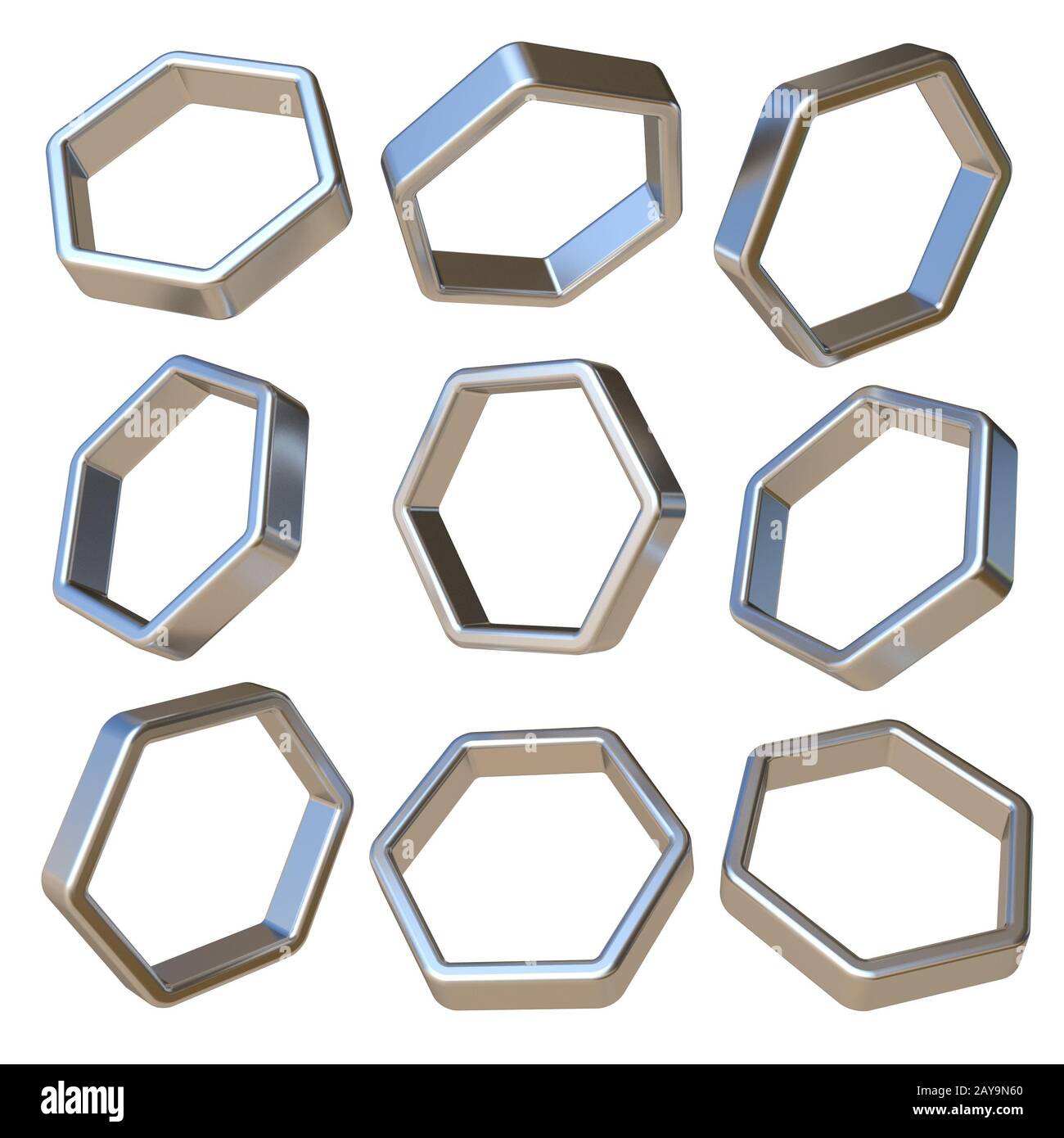 3d hexagon icons Cut Out Stock Images & Pictures - Alamy