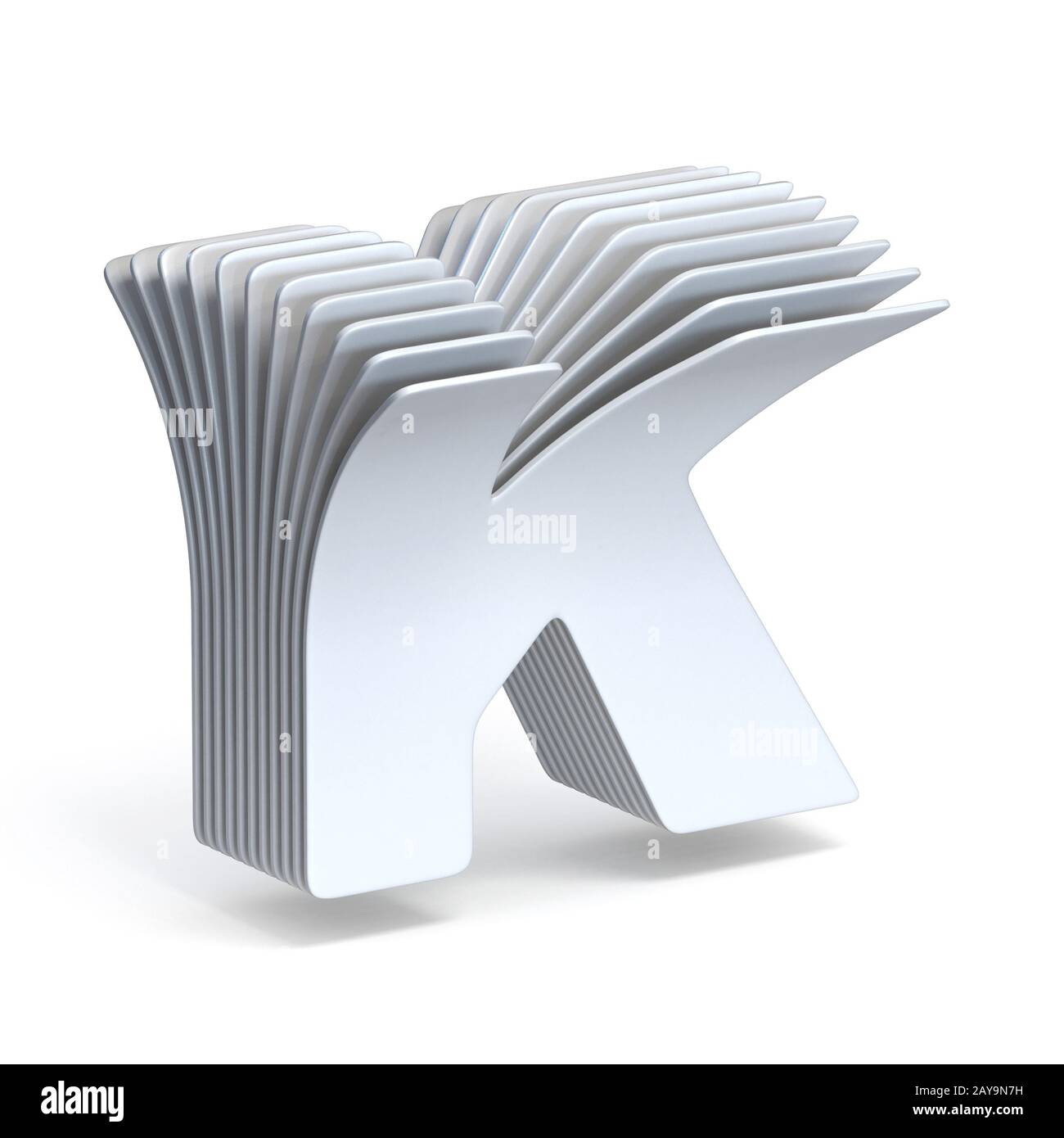 Curved paper sheets Letter K 3D Stock Photo - Alamy