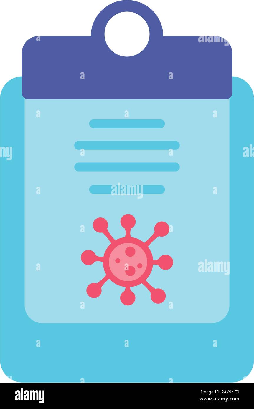 medical sickness report over white background, flat style icon, vector ...