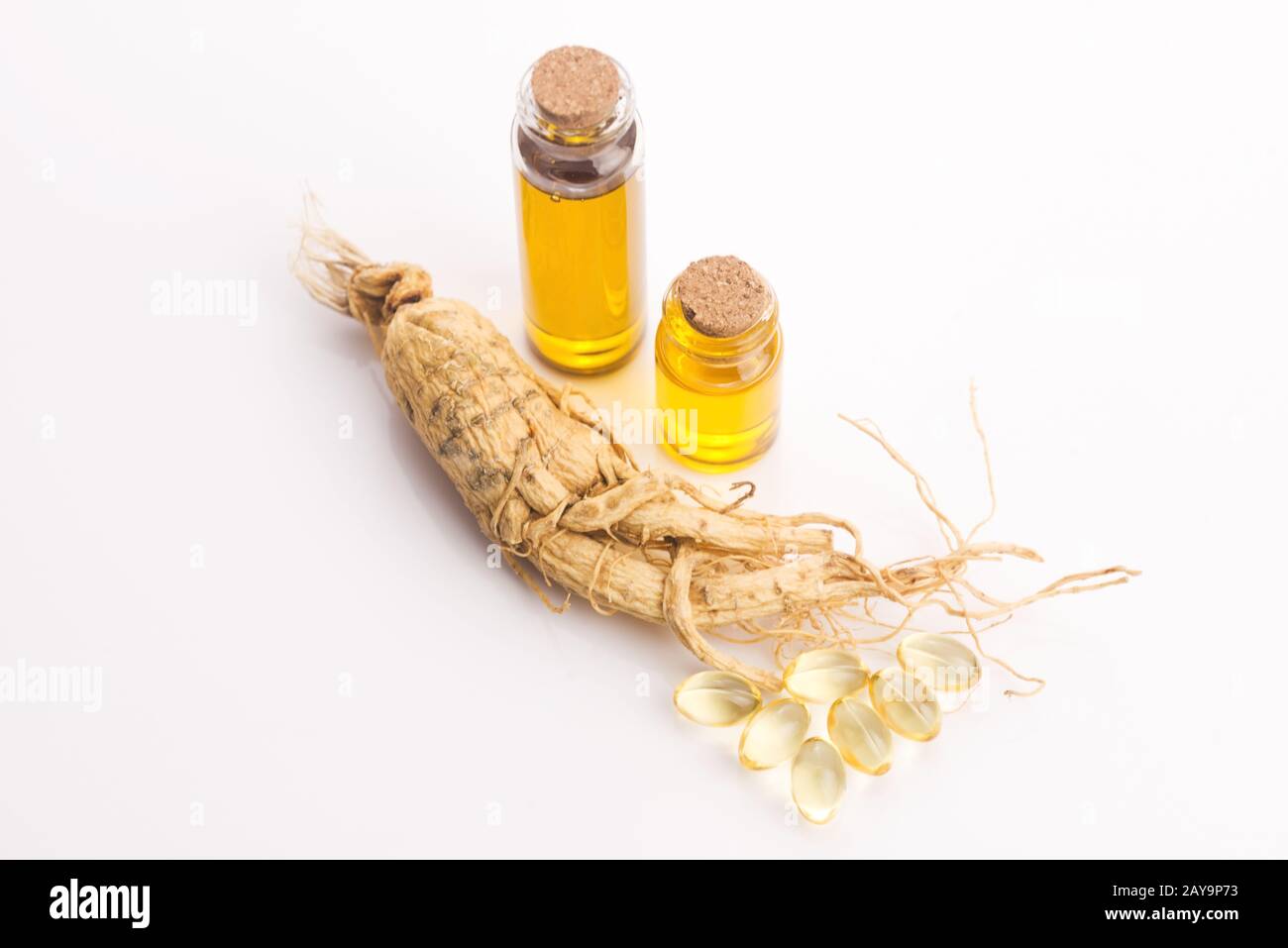 Extract of ginseng root Stock Photo - Alamy