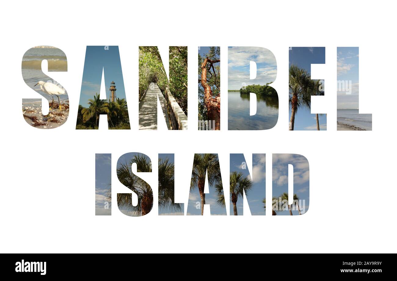 Sanibel Island Florida collage Stock Photo - Alamy